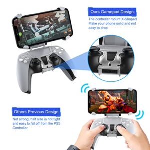 DOBE PS5 Controller Mobile Gaming Clip for Playstation 5 Dualsense Controller Remote Play Mobile Phone Holder Clamp Adjustable Phone Mount Clip