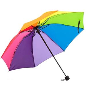 yamhoho three folding flat edge rainbow bumper cloth umbrella sunshade sun umbrella ladies umbrella gift umbrella windproof travel umbrella foldable folding small compact umbrella