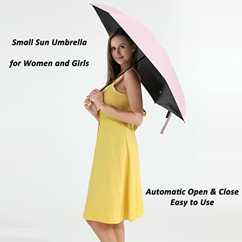 BAODINI Travel UV Umbrella for Sun Protection-Small Folding Umbrella Compact for Women and Girls