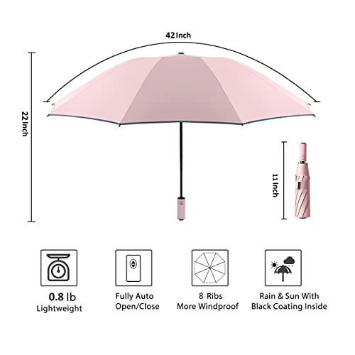 BAODINI Travel UV Umbrella for Sun Protection-Small Folding Umbrella Compact for Women and Girls