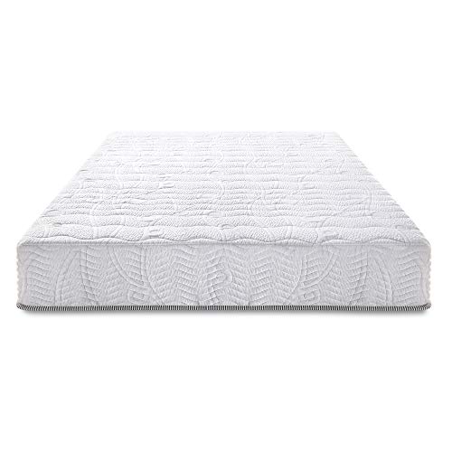 Olee Sleep 10 inch Omega Hybrid Gel Infused Memory Foam and Pocket Spring Mattress (Full) 14 Inch Heavy Duty Steel Slat/Anti-Slip Support, Full