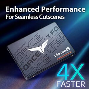 TEAMGROUP T-Force Vulcan Z 2TB SLC Cache 3D NAND TLC 2.5 Inch SATA III Internal Solid State Drive SSD (R/W Speed up to 550/500 MB/s) T253TZ002T0C101