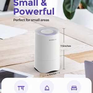 ROSEKM Small Air Purifier for Home Bedroom, Personal Desk Mini Air Purifier, Room Hepa Air Purifier Fresheners Cleaner for Pets, Smoke, Desktop, Office (White)