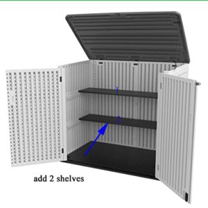 Mrosaa 1-Piece Black Metal Laminate Shelf, 51”*13”*1 Large 38cu.f Horizontal Storage Sheds, Easy Assembly (Suitable for 38cu.ft Shed)