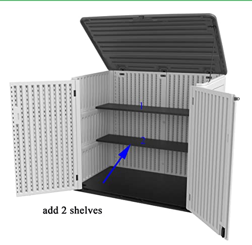 Mrosaa 1-Piece Black Metal Laminate Shelf, 51”*13”*1 Large 38cu.f Horizontal Storage Sheds, Easy Assembly (Suitable for 38cu.ft Shed)