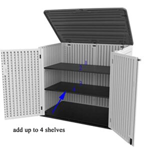 Mrosaa 1-Piece Black Metal Laminate Shelf, 51”*13”*1 Large 38cu.f Horizontal Storage Sheds, Easy Assembly (Suitable for 38cu.ft Shed)