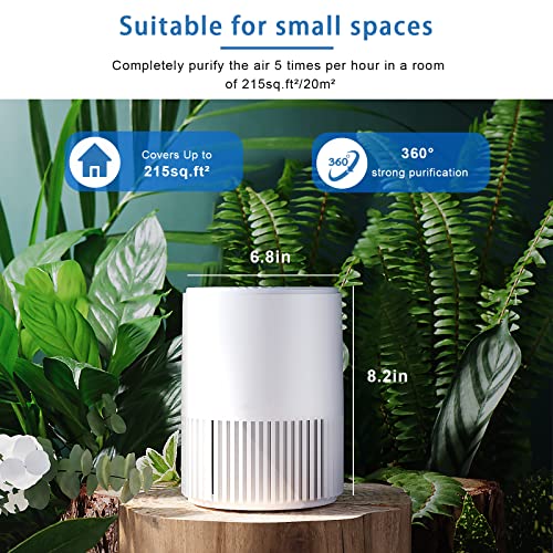 Air Purifiers for Bedroom Home- H13 True HEPA Air Purifier for Smoke Dust Pet Dander Odors and Pollen, with Fragrance Sponge Quiet Sleep Mode Air Cleaner for Living Room Home Office Kitchen