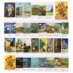 ousba van gogh art postcards - 30pcs art gift invitation post cards set famous painting starry night sunflowers famous paintings postcards for chidren, friends,family, mxp01