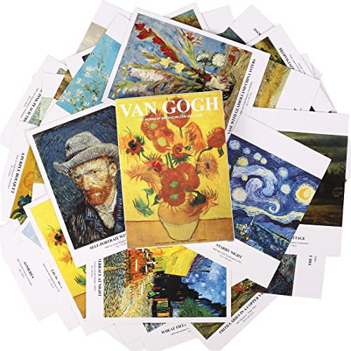 OUSBA Van Gogh Art Postcards - 30PCS Art Gift Invitation Post Cards Set Famous Painting Starry Night Sunflowers Famous Paintings Postcards for Chidren, Friends,Family, MXP01