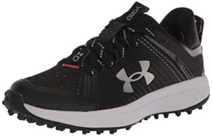 under armour boy's yard turf jr. baseball shoe, (001) black/black/white, 1 little kid