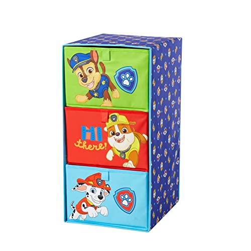 Paw Patrol 3 Drawer Soft Storage Unit with Poly Canvas Frame