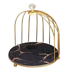 pinyuan iron art nordic style bird cage rack lipstick perfume cosmetic skin care product storage rack finishing table rack (black 1 tier)