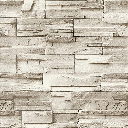 Jeweluck Stone Wallpaper Peel and Stick Wallpaper 17.7inch×78.7inch Stone Contact Paper Peel and Stick Backsplash for Kitchen Wallpaper Brick Wallpaper Self Adhesive Removable Decorative Wallpaper