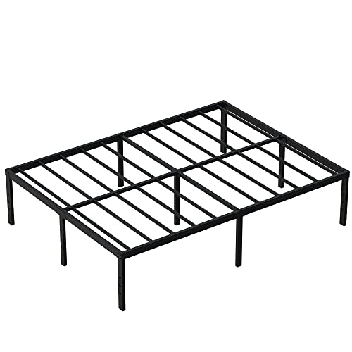 DiaOutro 18 Inch King Bed Frame Heavy Duty Metal Platform No Box Spring Needed, Maximum Storage, Easy Assembly, Noise Free, Black