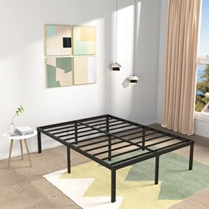 DiaOutro 18 Inch King Bed Frame Heavy Duty Metal Platform No Box Spring Needed, Maximum Storage, Easy Assembly, Noise Free, Black