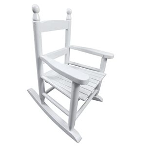 HomVent Kids Rocking Chair, Outdoor Kids' Rocking Chairs, Childs/Toddler/Childrens Porch Rocker Chair, Wooden Rocker for Ages 2-10 Living Room,Bedroom,Balconies, Porches,Children's Rooms (White)