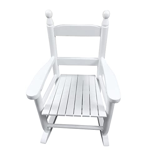 HomVent Kids Rocking Chair, Outdoor Kids' Rocking Chairs, Childs/Toddler/Childrens Porch Rocker Chair, Wooden Rocker for Ages 2-10 Living Room,Bedroom,Balconies, Porches,Children's Rooms (White)