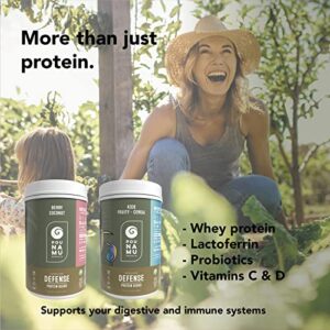 Pounamu Immune Defense Berry Coconut Protein Powder Blend | Grass-Fed, Free-Range New Zealand Whey Protein + Lactoferrin + Probiotics + Vitamins C & D for Immune and Digestive Health 14.4OZ