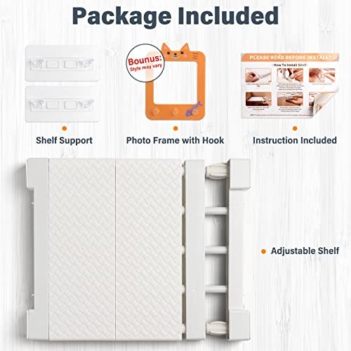 Kadamii Adjustable Locker Shelf, Extends to Fits Your School Locker, Tension Shelf for School Work Locker Partition, Locker Accessories White