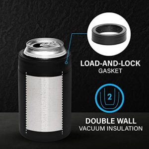 Malolu 4 In 1 Beer Can Cooler, Stainless Steel Double Wall Insulated Can Cooler for 12oz Cans & Beverage, Slim Freezable Vacuum Insulated Beer Bottle Cooler with Bottle & Can Opener