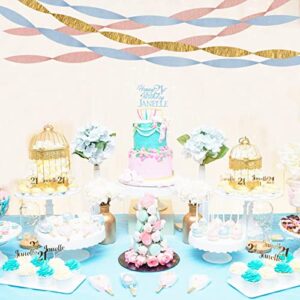 Pink-Blue Gender-Reveal Party-Decorations Streamers - 9 Rolls Wedding Bachelorette Engagement Crepe Tissue Paper Streamer Birthday Baby Bridal Shower Garland Decor Panduola