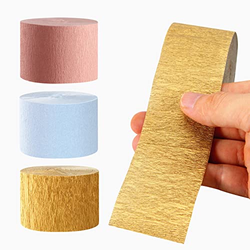 Pink-Blue Gender-Reveal Party-Decorations Streamers - 9 Rolls Wedding Bachelorette Engagement Crepe Tissue Paper Streamer Birthday Baby Bridal Shower Garland Decor Panduola