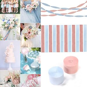 Pink-Blue Gender-Reveal Party-Decorations Streamers - 9 Rolls Wedding Bachelorette Engagement Crepe Tissue Paper Streamer Birthday Baby Bridal Shower Garland Decor Panduola