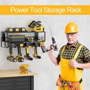 CoolShare Power Tool Organizer Wall Mount,Metal Heavy Duty Floating Tool Shelf,3 Layers Cordless Drill Storage Rack,Screwdriver and Drill Holder,Battery Rack for Garage,Good Father's Day Gifts(1 Pack)