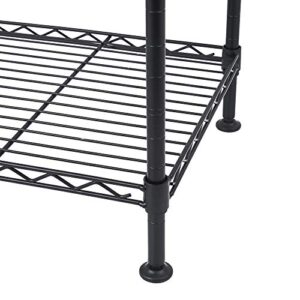 Kcelarec 4 Tier Adjustable Storage Shelf Metal Storage Rack Wire Shelving Unit 335Lbs Capacity 19.69" L x 11.8" W x 31.5" H for Laundry Bathroom Kitchen Black