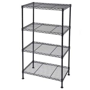 kcelarec 4 tier adjustable storage shelf metal storage rack wire shelving unit 335lbs capacity 19.69" l x 11.8" w x 31.5" h for laundry bathroom kitchen black