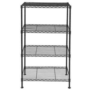 Kcelarec 4 Tier Adjustable Storage Shelf Metal Storage Rack Wire Shelving Unit 335Lbs Capacity 19.69" L x 11.8" W x 31.5" H for Laundry Bathroom Kitchen Black