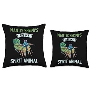 Peacock Mantis Shrimp Wildlife cute Shrimps ByHibl Animal Protectionc Cute Peacock Mantis Shrimp Throw Pillow, 16x16, Multicolor