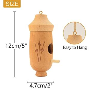 2023 Bird houses- Natural Wooden for Outside Hanging, hummingbird Swinging Nest for Garden Window Outdoor Home, 3 Packs