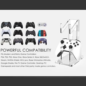 Linkidea Dual Controller Stand Holder Compatible with PS5 DualSense Edge, Xbox Elite/Core Wireless, Switch Pro Controllers Desk Mounts Gaming Accessories.