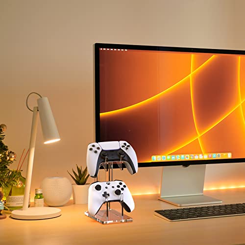 Linkidea Dual Controller Stand Holder Compatible with PS5 DualSense Edge, Xbox Elite/Core Wireless, Switch Pro Controllers Desk Mounts Gaming Accessories.