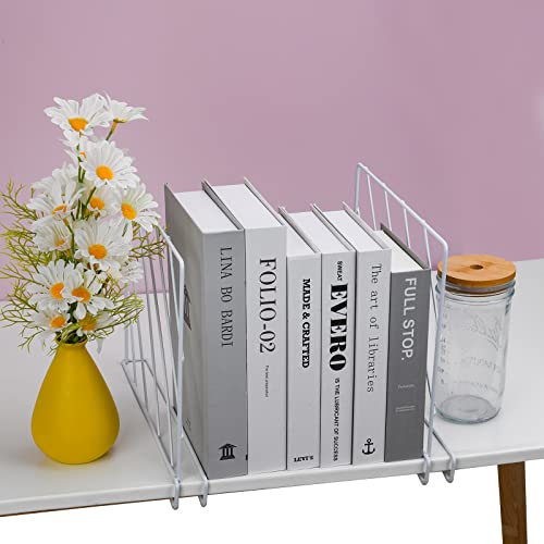 Hiziwimi 6 PCS White Metal Shelf Dividers, Multi-Functional Shelf Separator, Adjustable Clothing Organizer, White Hollow Dividers for Storage, Wood Closet, Kitchen and Office Shelves (White-6pc)