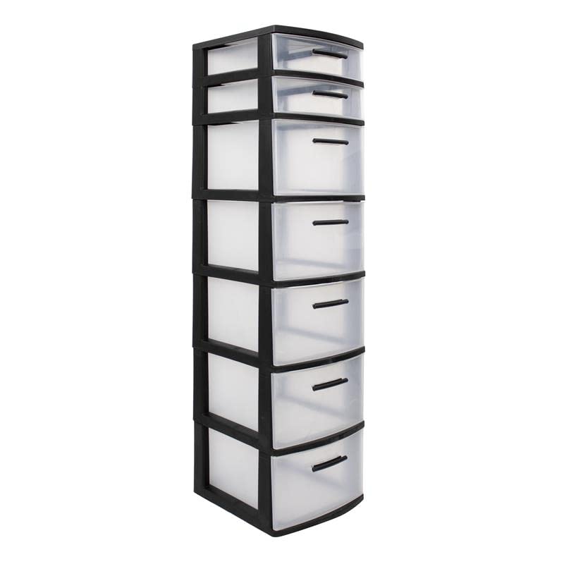 MQ Eclypse 7-Drawer Plastic Storage Unit in Black