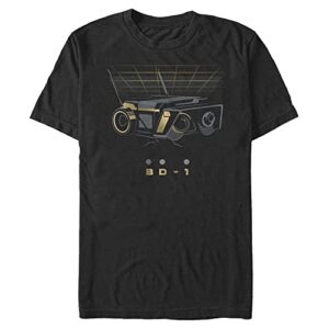 star wars big & tall jedi fallen order bd-1 gold men's tops short sleeve tee shirt, black, xx-large