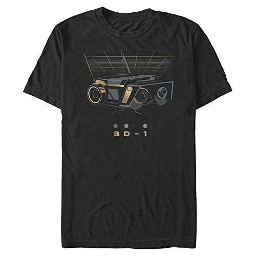 STAR WARS Big & Tall Jedi Fallen Order BD-1 Gold Men's Tops Short Sleeve Tee Shirt, Black, XX-Large