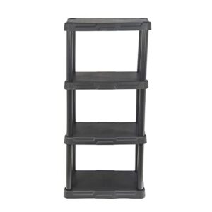 BLACK+DECKER, 4-Tier Light Duty Storage Shelf, 50lbs/Shelf (47”H x 22.1”W x 14.3”D), Plastic Shelving Unit