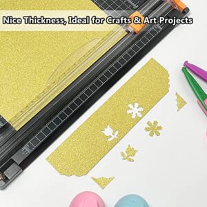 35 Sheets Glitter Cardstock - 20 Sheets 8.5x11 Inch Double Sided Gold Glitter Cardstock Paper & 15 Sheets 12" x 12" Single Sided Black CardStock for Cricut, Card Stock for DIY Projects - 250 GSM