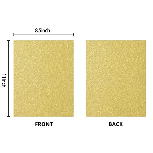 35 Sheets Glitter Cardstock - 20 Sheets 8.5x11 Inch Double Sided Gold Glitter Cardstock Paper & 15 Sheets 12" x 12" Single Sided Black CardStock for Cricut, Card Stock for DIY Projects - 250 GSM