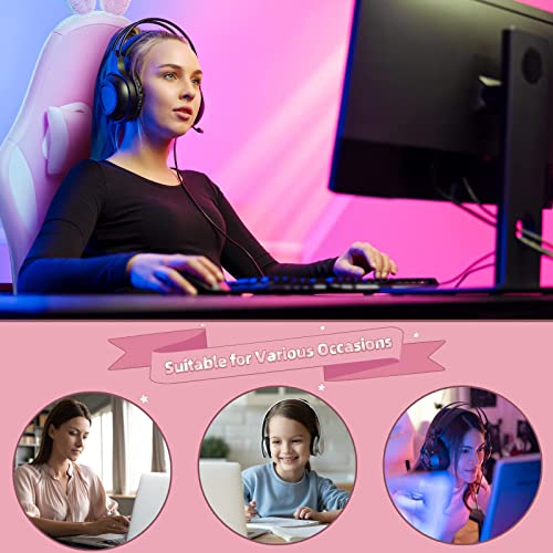 MUZII Pink Gaming Chair, Video Game Chairs, Racing Office Gaming Chairs for Adults Girls, PU Leather Computer Chair, PC Gamer Chair with Headrest and Lumbar Support