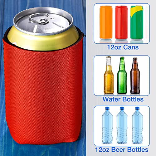 60 Packs Blank Can Cooler Sleeves Sublimation Soda Can Covers Neoprene Can Sleeve Beer Drink Sleeve Drink Insulator Sleeve Beer Can Coolers for Weddings Party Beverages HTV Projects, 12 Colors