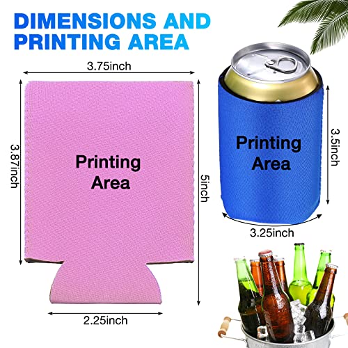 60 Packs Blank Can Cooler Sleeves Sublimation Soda Can Covers Neoprene Can Sleeve Beer Drink Sleeve Drink Insulator Sleeve Beer Can Coolers for Weddings Party Beverages HTV Projects, 12 Colors