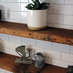 Modern Timber Craft Reclaimed Wood Wall Shelves | 2" Thickness | 42" L x 6" D | Easy-to-Install | Steel Angle Shelf Brackets Included | Rustic Decoration