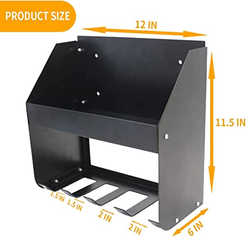 TORACK Drill Tool Organizer, Sturdy Drill Holder Large storage wall mount shelf rack and charging station, solid Garage Organization,Power Tool Storage