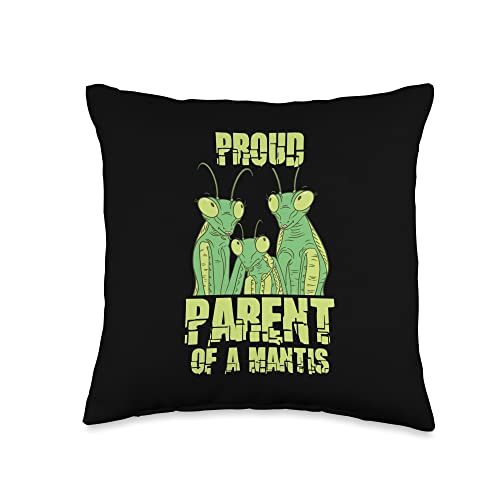 Praying Mantis Gifts & Accessories Proud Parent Entomology Praying Mantis Throw Pillow, 16x16, Multicolor