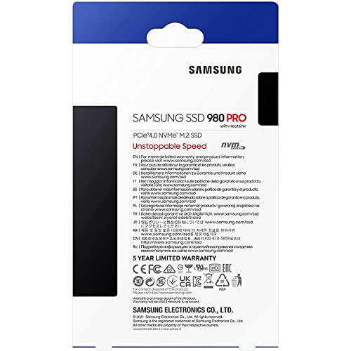 SAMSUNG MZ-V8P2T0CW 980 PRO with Heatsink PCIe 4.0 NVMe SSD 2TB for PC/PS5 - (2-Pack)