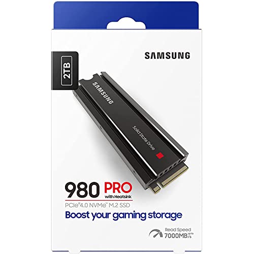 SAMSUNG MZ-V8P2T0CW 980 PRO with Heatsink PCIe 4.0 NVMe SSD 2TB for PC/PS5 - (2-Pack)